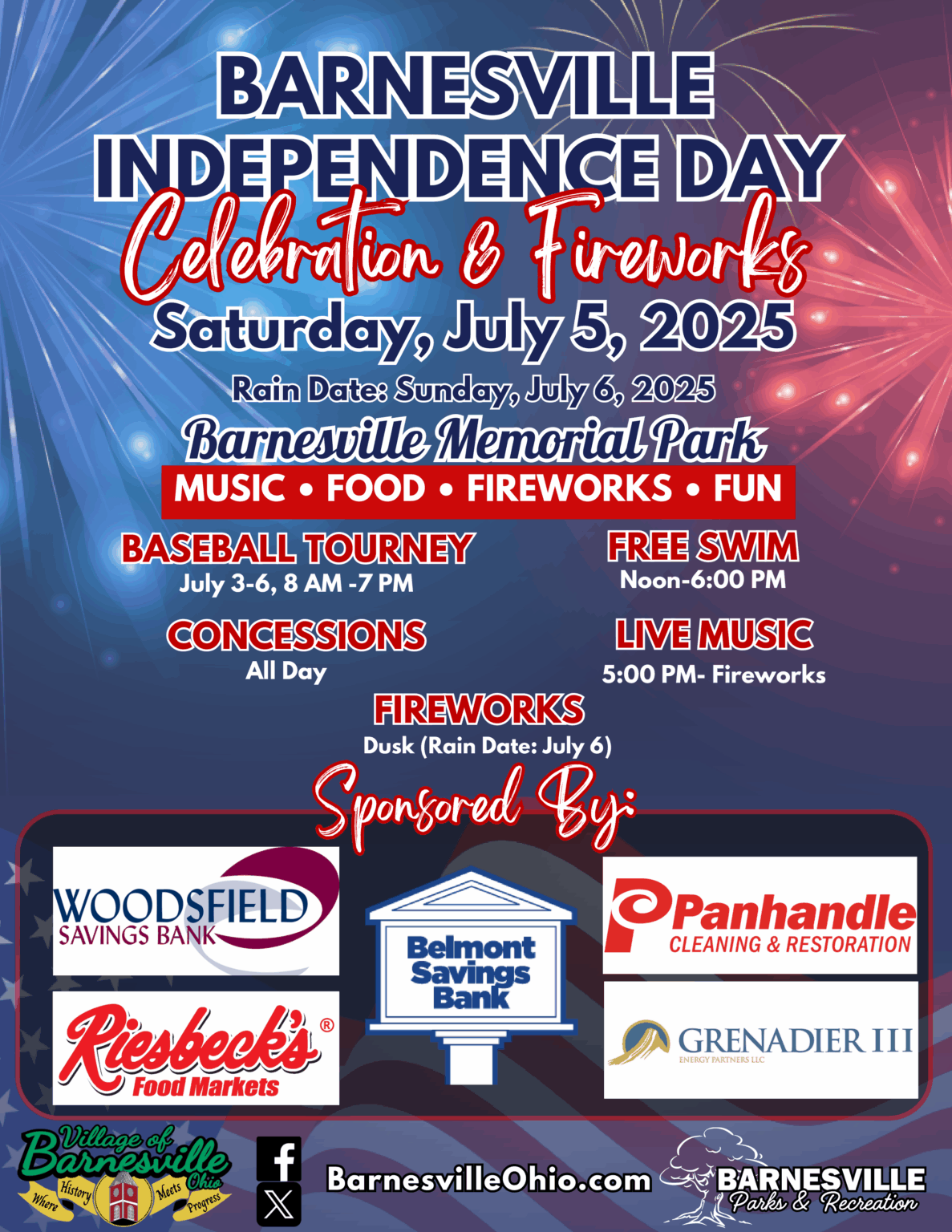 Independence Day Celebration & Fireworks – Village of Barnesville, Ohio